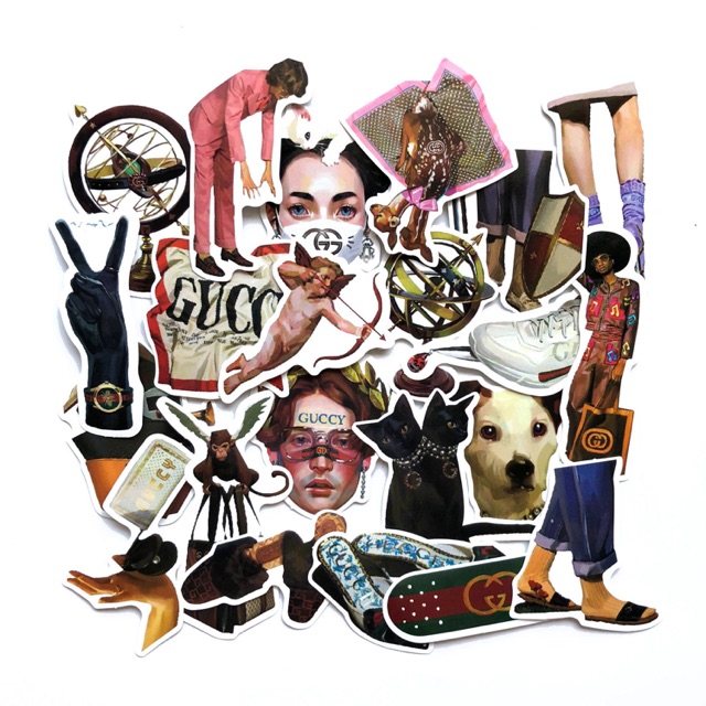 50pcs GUCCI fans Vinyl Decal Stickers bomb for laptop luggage motorbike ...