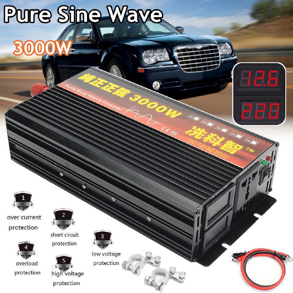 อินเวอร์เตอร์พลังงานแสงอาทิตย์ uduerlot dc 12v24 v to ac 220 v 2000 w - kuduer.th - ThaiPick