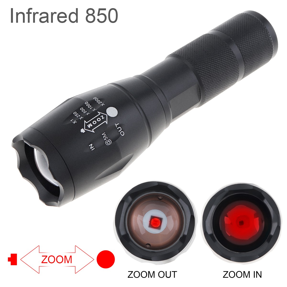 Ir ไฟฉายอินฟราเรด 850 Nm Led Ir Night Vision สําหรับล่าสัตว์ ...