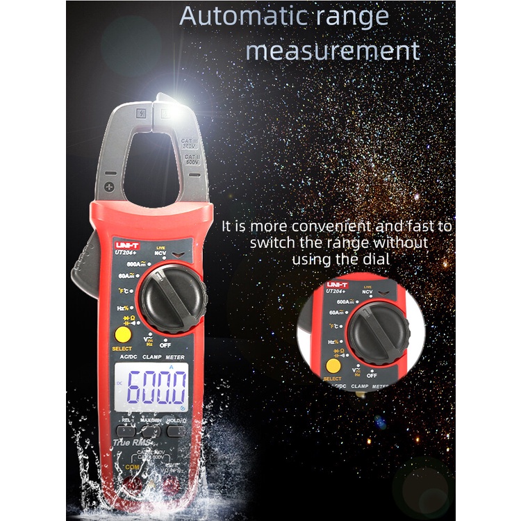 UNI-T UT204 UT202A UT202 UT201 UT203 400-600A digital clamp meter Automatic range true high ...