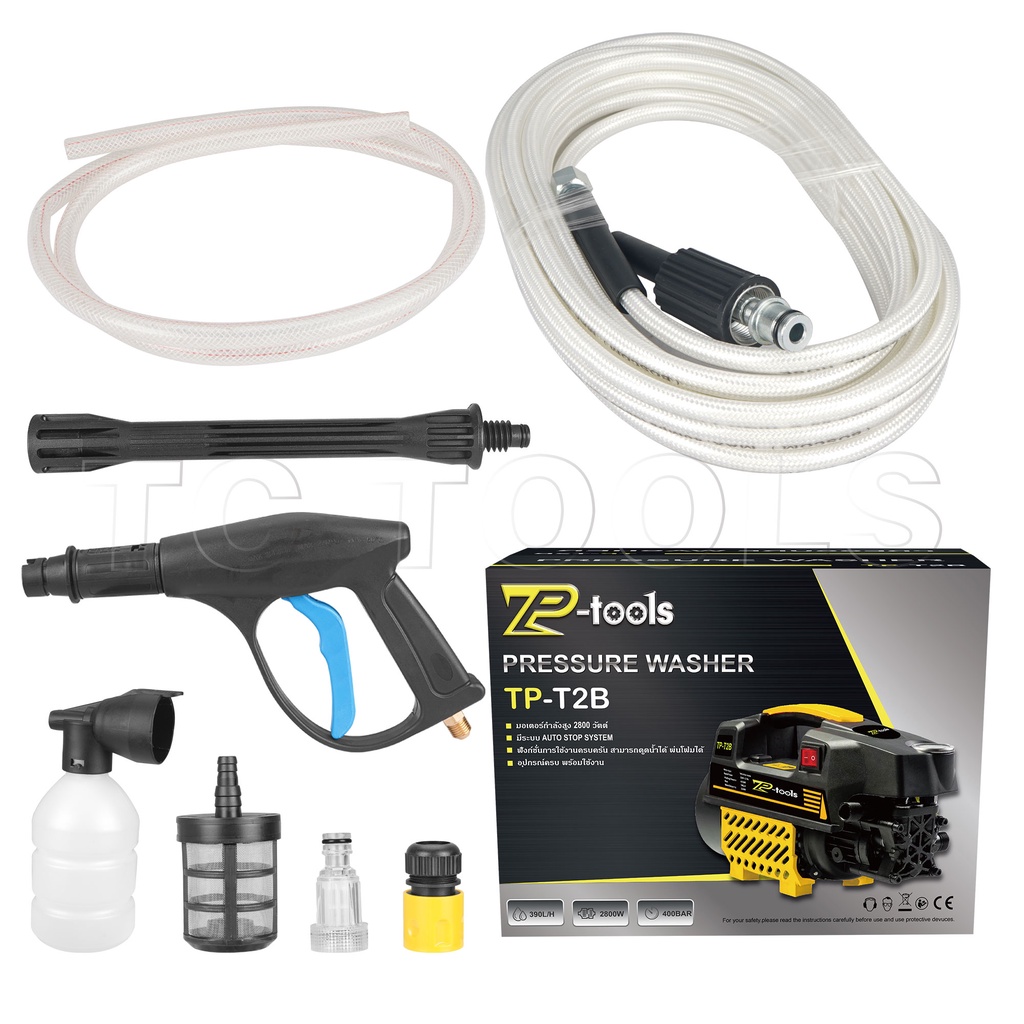 TP TOOLS เครื่องฉีดน้ำแรงดันสูง 400 บาร์ 2800 วัตต์ เครื่องฉีดน้ําแรงดัน มอเตอร์เหนี่ยวนำดูดน้ำ ...