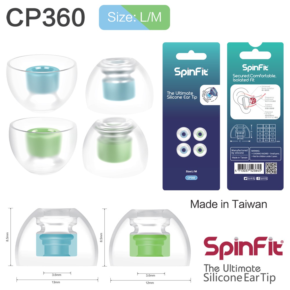 Spinfit CP360 จุกหูฟัง แบบยางซิลิโคน สำหรับ หูฟัง True Wirless ...