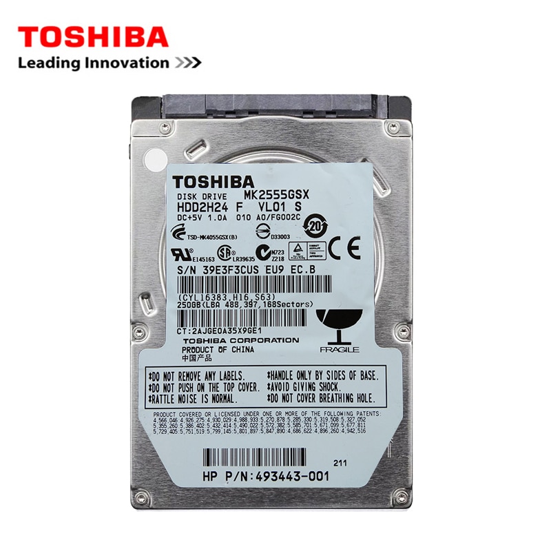 TOSHIBA Brand Laptop PC 2.5 "250GB SATA 1.5Gb/s-3Gb/s Notebook Internal ...