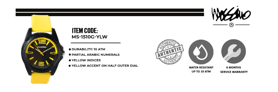 Mossimo The German Women Silicone Strap Analog Watch MS-1510G-YLW ...