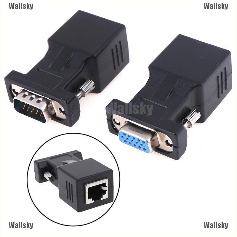 Wallsky VGA Male Female to RJ 45 15 Pin Network Adapter Connector LAN ...