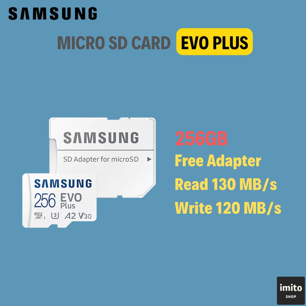 Samsung SD Card EVO Plus microSD Card 64GB/128GB/256GB ของแท้ ประกัน ...