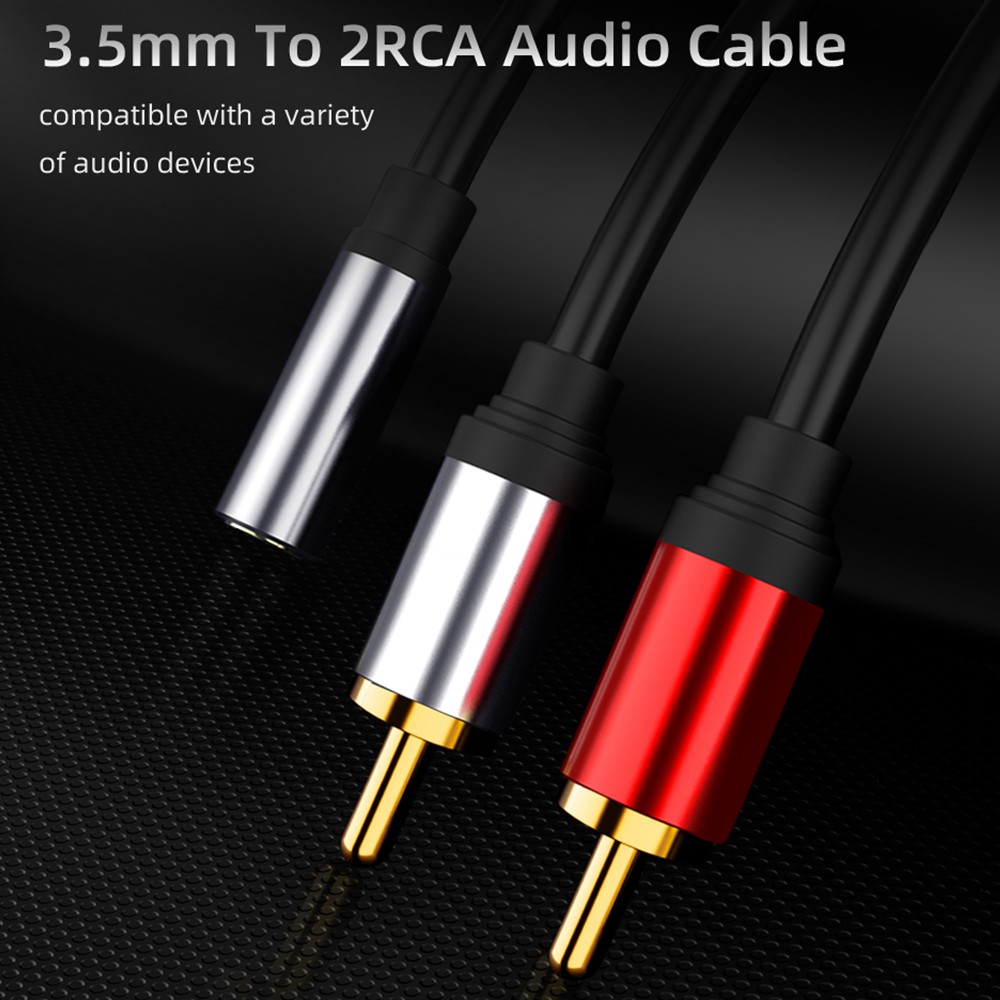 สาย RCA Audio Cable 3.5mm RCA Video Jack Cable to 2 RCA aux Cable Audio ...
