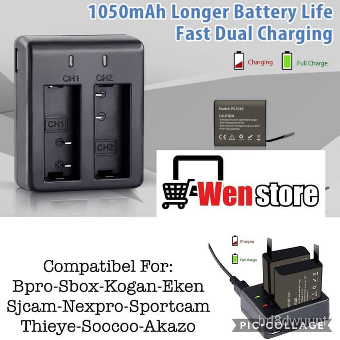 BATTERY BATERAI and CHARGER yi discovery THIEYE BPRO AE 2S sj5000 eken ...