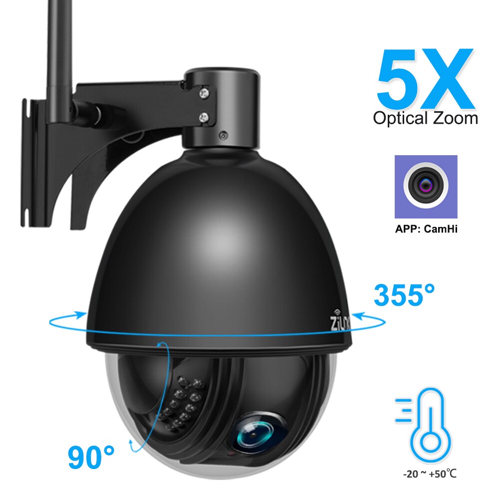 4 นิ้วWIFI IPกล้องPTZ 1080P 5X ZOOM Auto Focus 2.7-13.5 มม.กลางแจ้ง ...