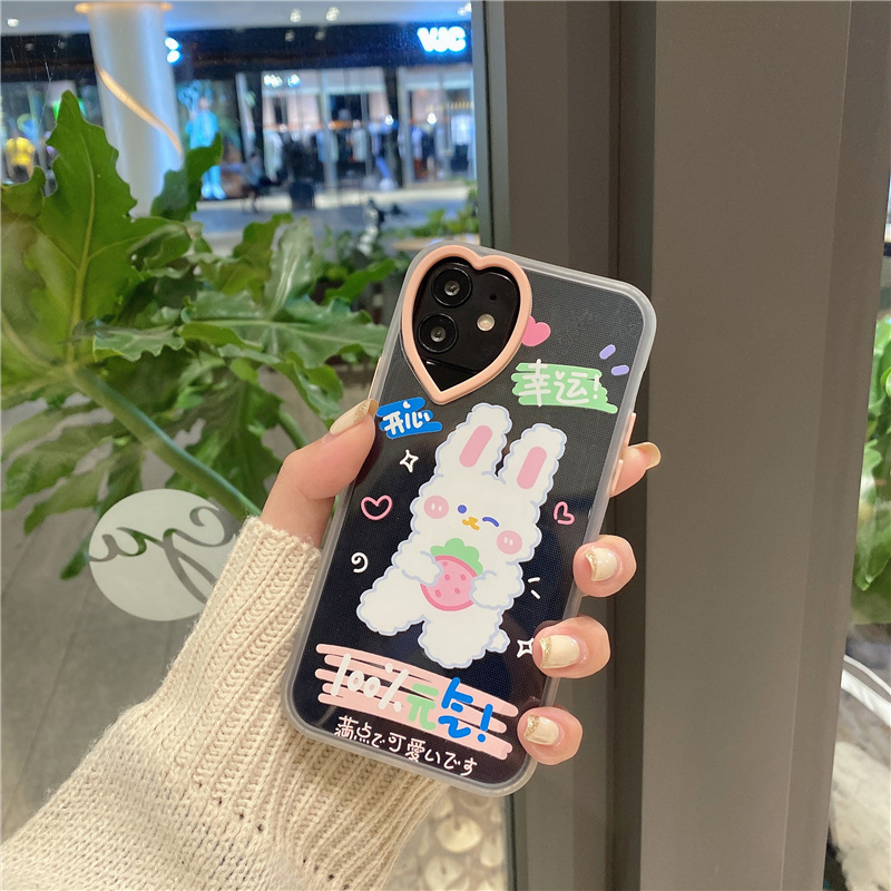 for iPhone 12 Pro Max Peach bunny Soft shell Anti-fall 12mini 7plus xr ...