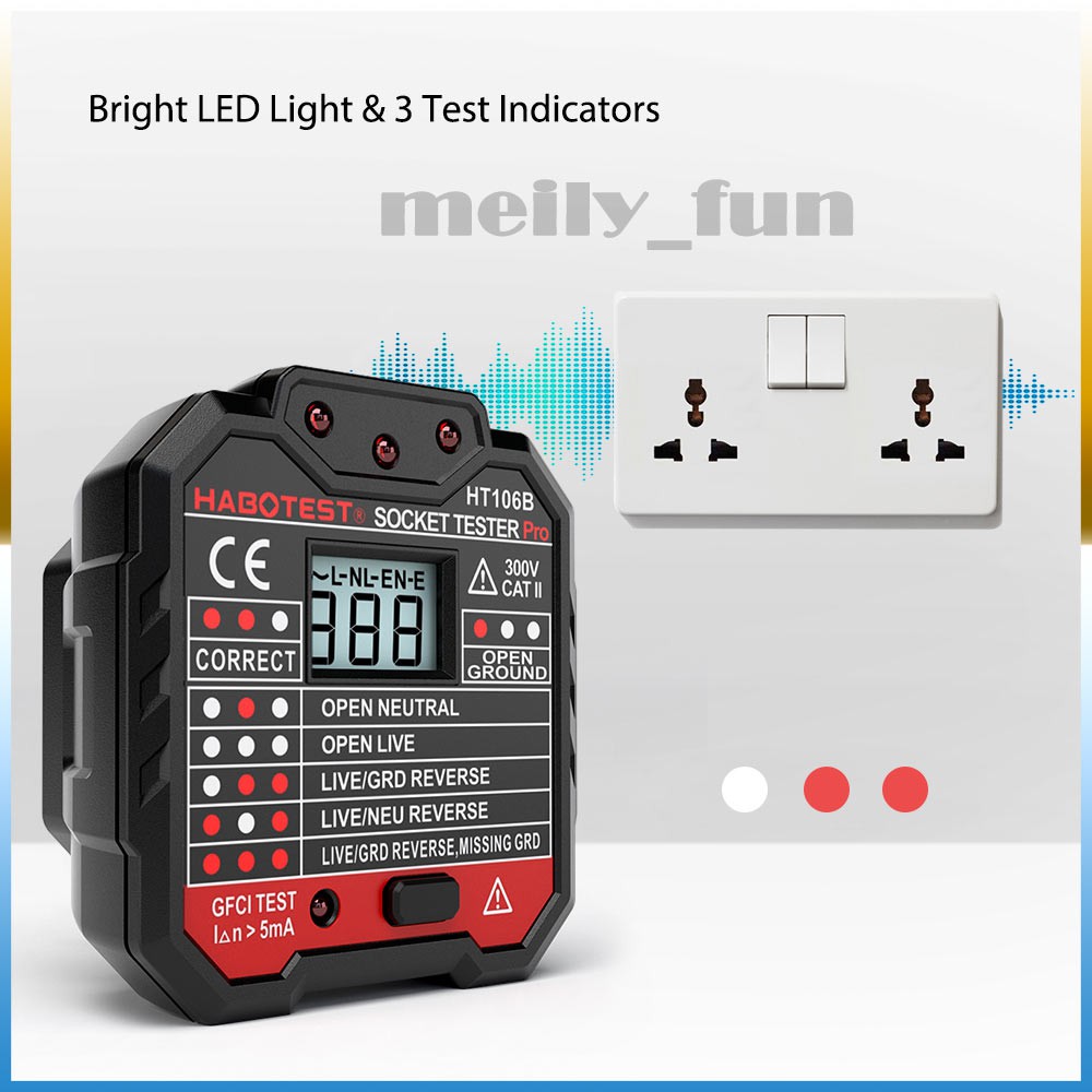 Advanced GFCI Electric Socket Tester Circuit Polarity Detector Wall ...