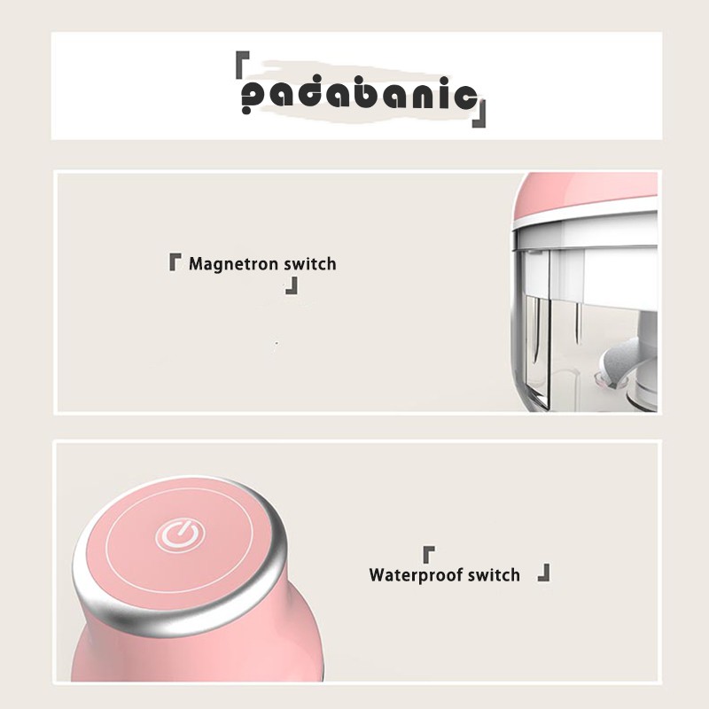 Padabanic เครื่องบดเนื้อไฟฟ้า เครื่องบดสับอาหาร มินิสเตนเลส ไร้สาย ...