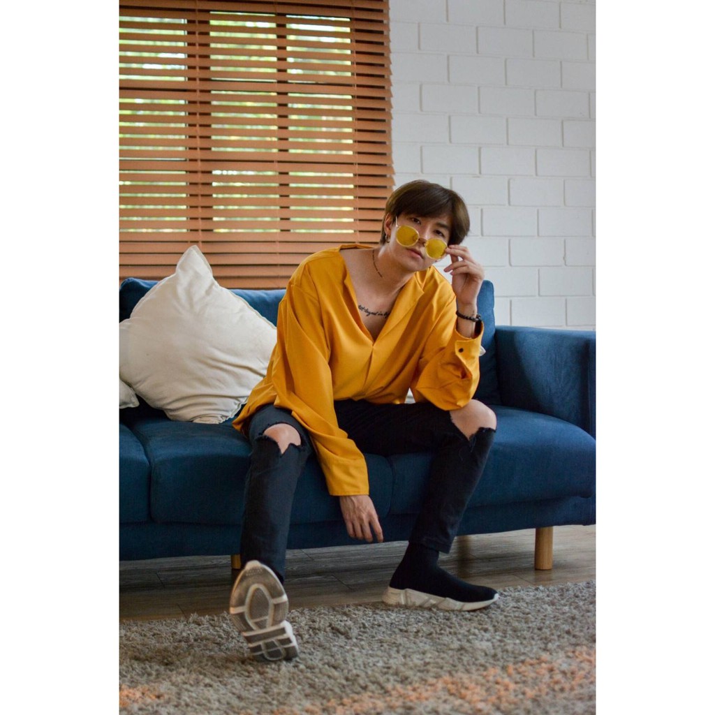 Insane Brand Shirt รุ่น ALY คอจีนโบราณ Mastard - insanebrand.shop ...