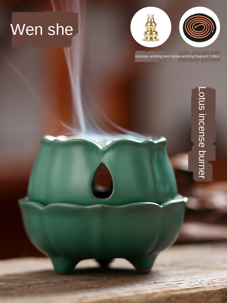 Qianshe Ceramic Incense Burner Antique Small Size Sandalwood Stove ...