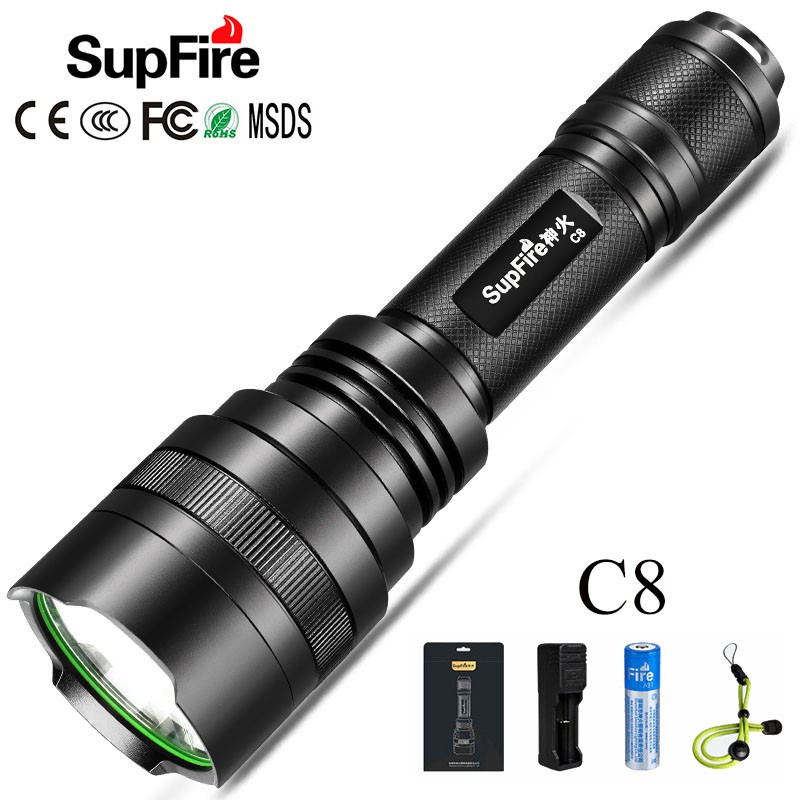 Supfire Flashlight LED Torch Light C8 XPE 5W Lanterna Lamp Tactical ...