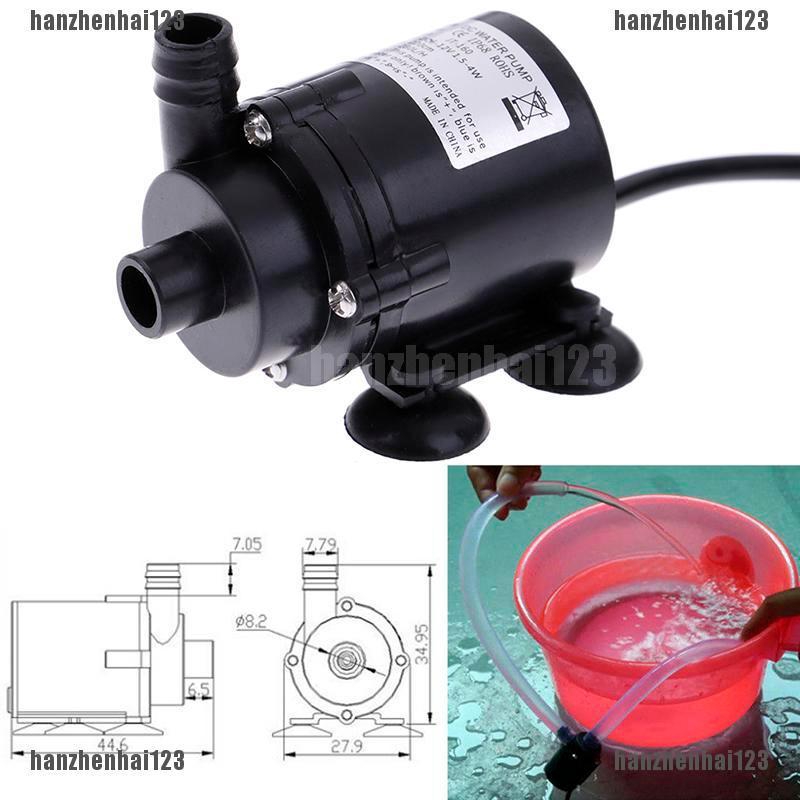 HH♪DC 12V 280L/H Electric Mini Water Pump Brushless Motor Submersible ...