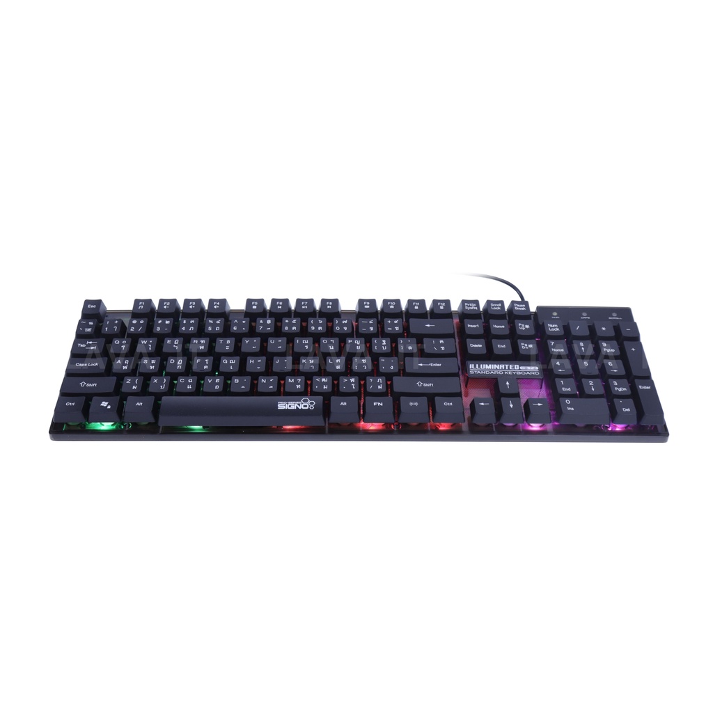 Signo KB-712 GM-112 Sundaze Illuminated คีย์บอร์ด เมาส์ คอมโบเซ็ต ...