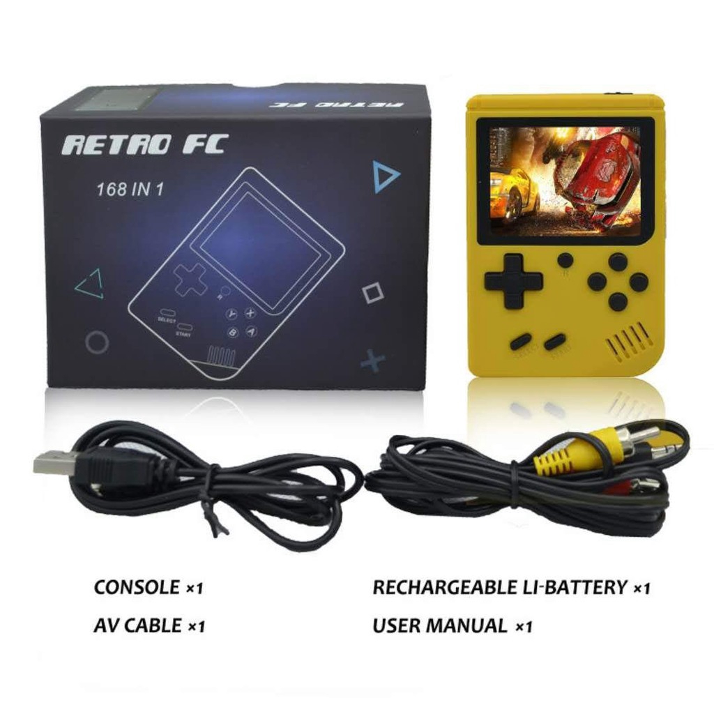 Q3 Handheld Game Console 168 Classic Games Retro FC Digital Video Game ...