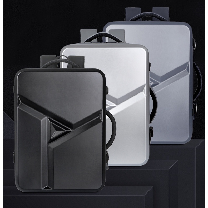 Large capacity hard shell backpack men39s USB business expansion ...