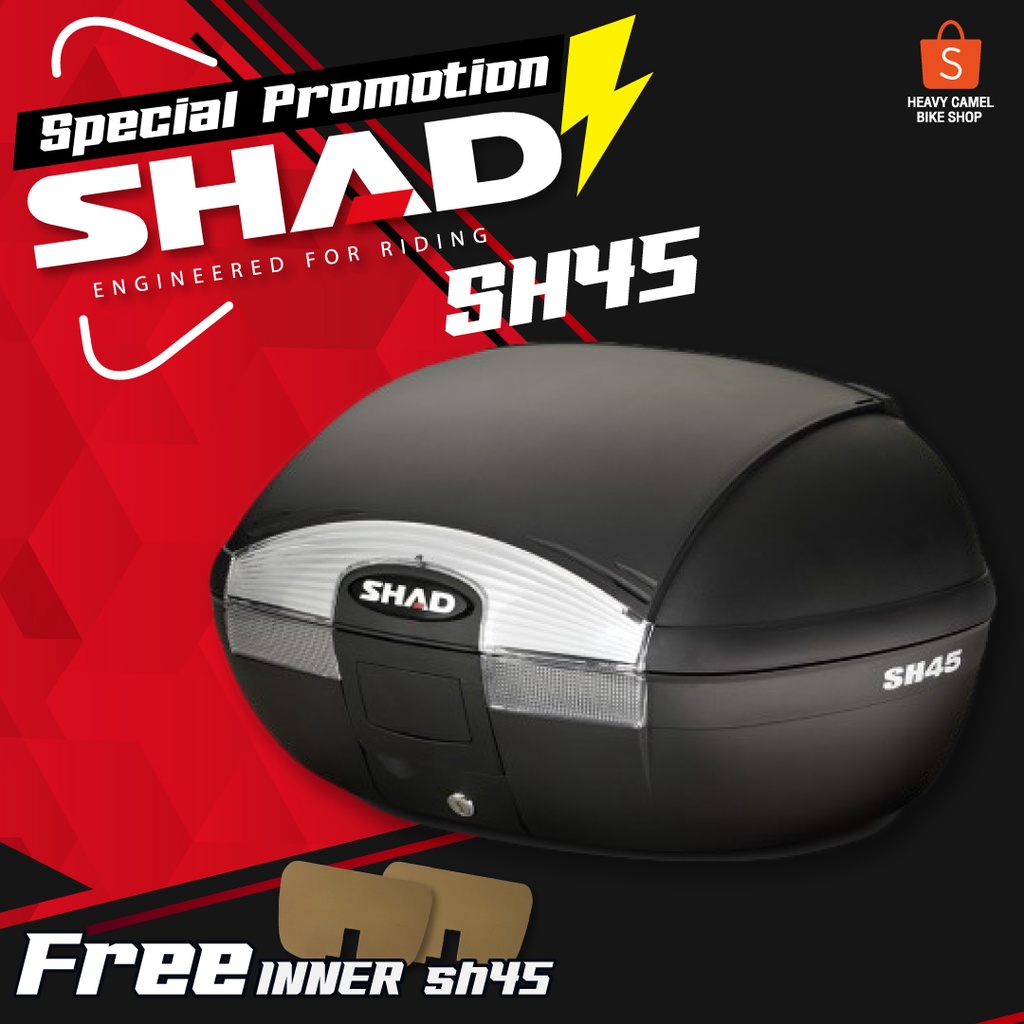 กล่องท้าย SHAD SH45 ขนาด 45 ลิตร เก็บหมวกกันน๊อค 2 ใบ - phetcbn - ThaiPick