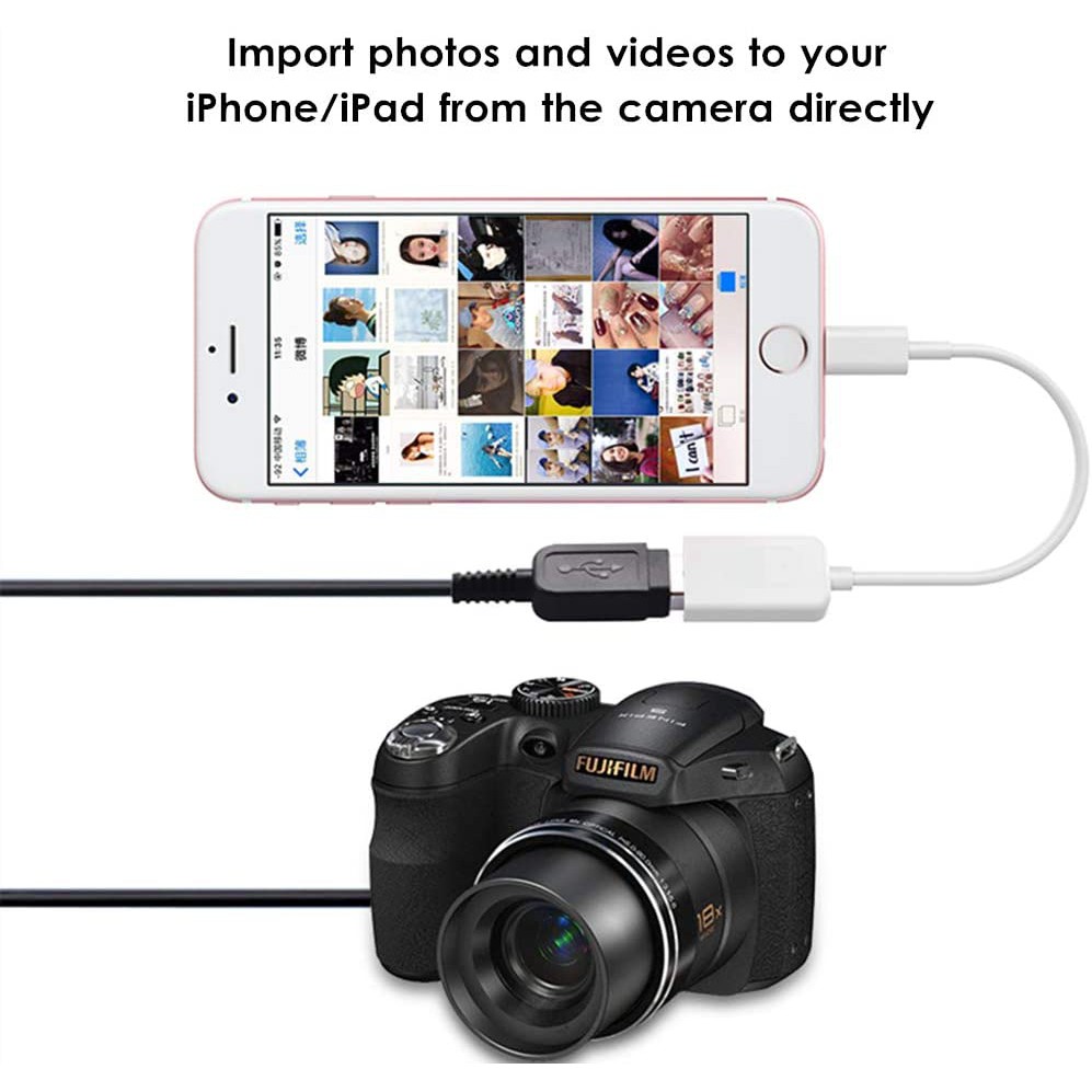 สาย Lightning รองรับ iPhone iPad USB Camera Adapter OTG for Keyboard ...