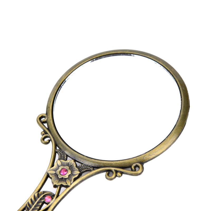 Purpleredto2x Bronze Handheld Mirrors Hollow Cosmetic Compact Mirror ...