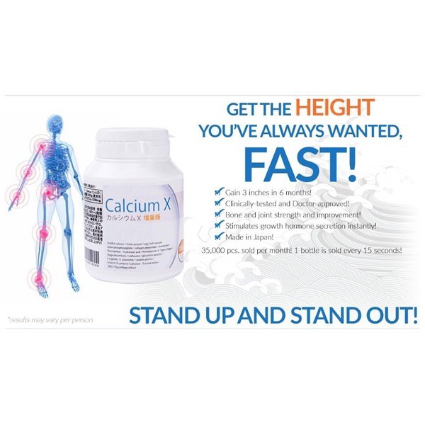 Japan Calcium X อาหารเสริมเพิ่มความสูง ผลิตกรดอะมิโนจำเป็น ที่ช่วยในการเจริญเติบโต ขายดีอับดับ 1 ...