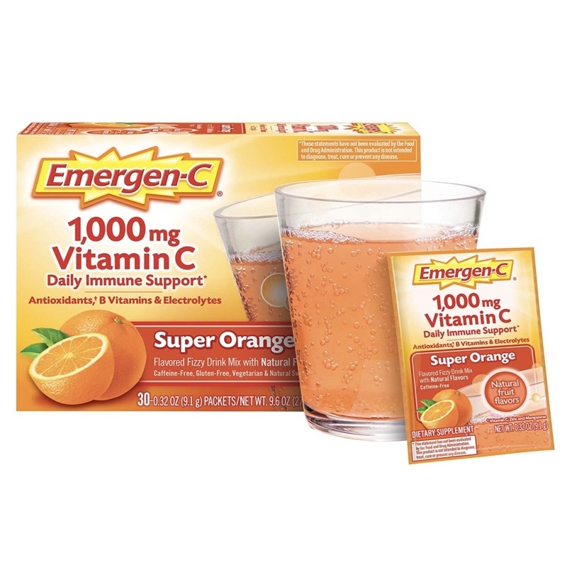 Emergen-C 1000mg Daily Immune Support Vitamin C Powder วิตามินซี 30 ซอง ...