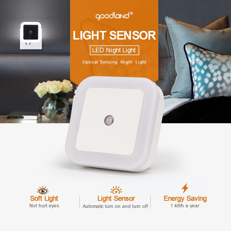 LED Night Light Mini Light Sensor Control Induction Night Wall Lamp ...