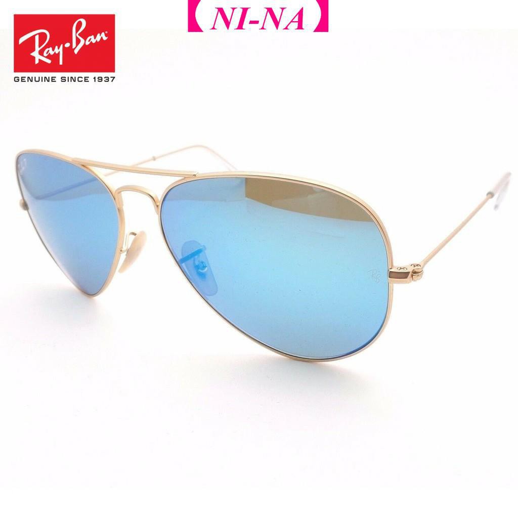 【Original】 Rays Ban Sunglasses Rb 3025 112/4L Matte Gold Blue Mirror ...