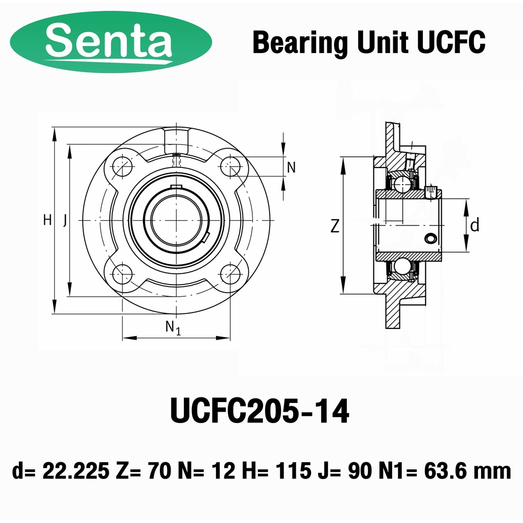 UCP205-14 UCF205-14 UCFL205-14 UCT205-14 UCFC205-14 UCPA205-14 ตลับลูกปืนตุ๊กตา (Bearing Units ...