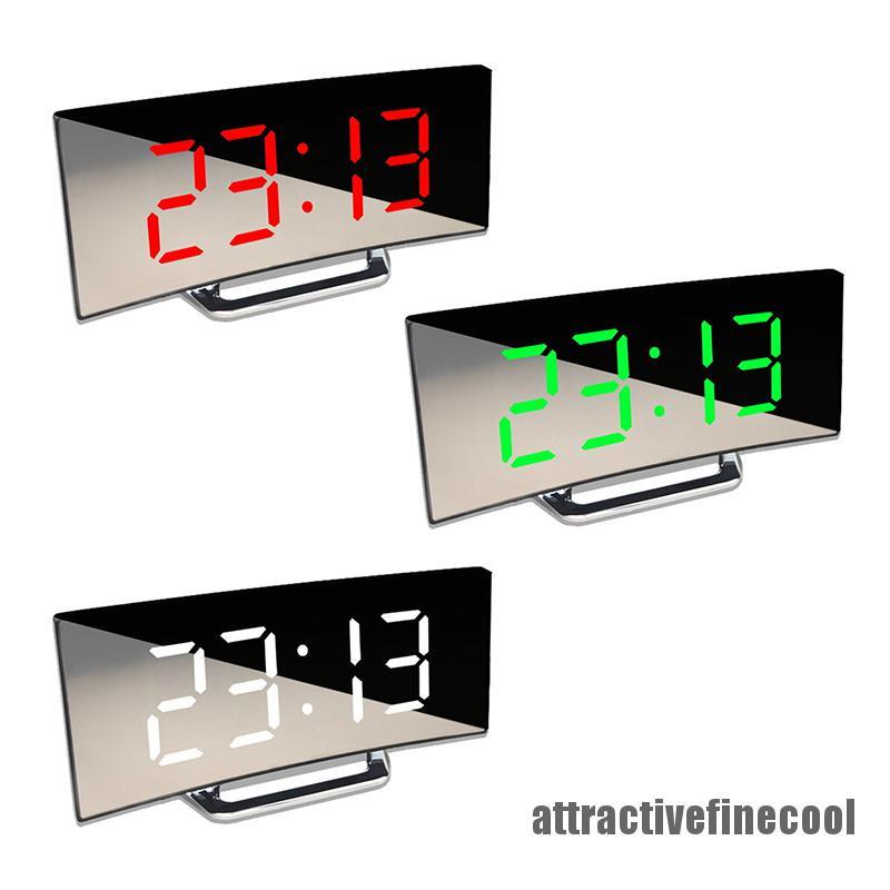 [7 Inch Digital Clock Curved Alarm With Large Number Electronic Table ...