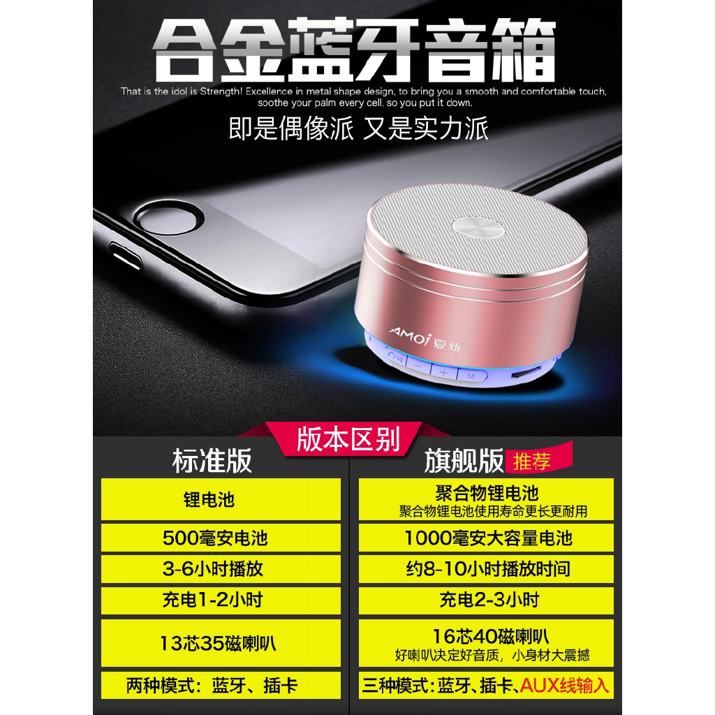 คุณภาพ Amoi Amoi K2 บลูทู ธ ไร้สายออกอากาศลำโพงซับวูฟเฟอร์มินิสเตอริโอโทรศัพท์แคนนอนเล็ก ๆ น้อย ...