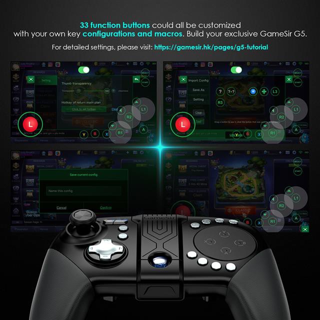 GameSir G5 Wireless Bluetooth Game Controller, Gamepad with Trackpad ...