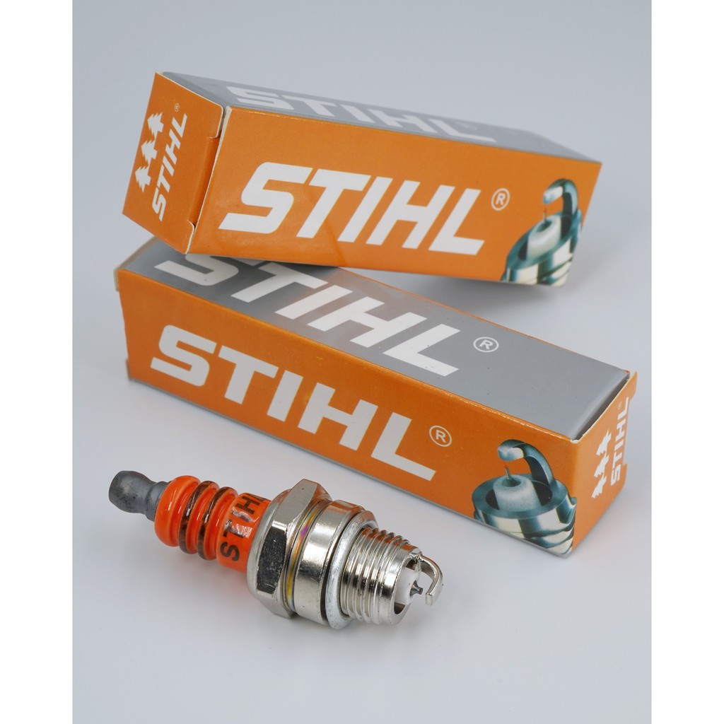 หัวเทียน เครื่องตัดหญ้า เครื่องพ่นยา เลื่อยยนต์ 2 จังหวะ อย่างดี STIHL สีส้ม ใช้แทนรุ่น BM6A L7T ...