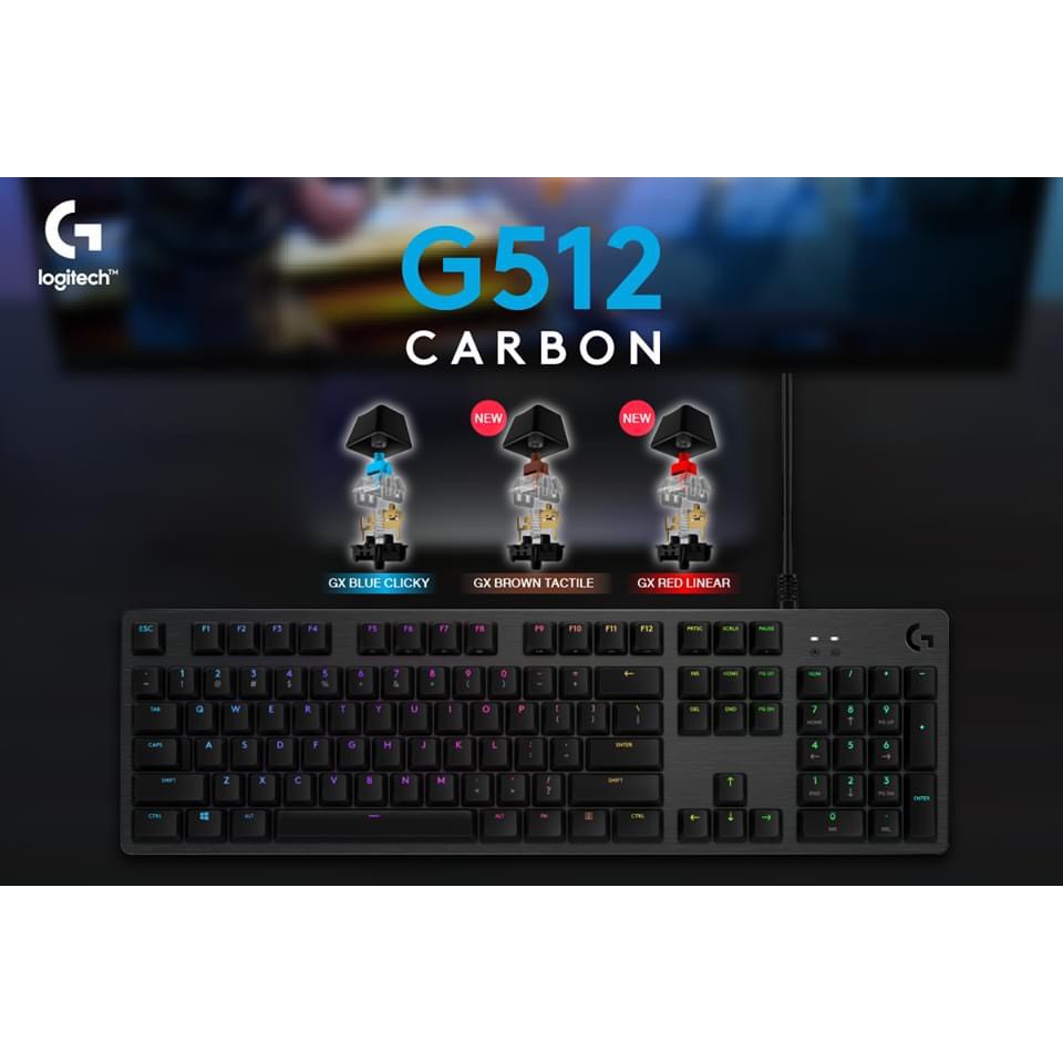 Logitech G512 Carbon RGB Mechanical Gaming/GX Red Switches - envisimple ...