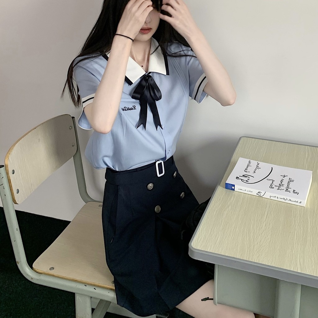 Dong Li の Yi Gao Korean JK uniform skirt female suit ชุดนักเรียนไทยแขน ...