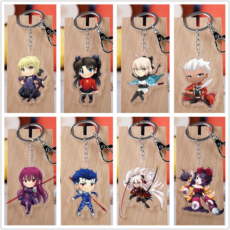 10 cslot Anime Fate stay night Acrylic Keychain Toy Figure Emiya Shirou ...