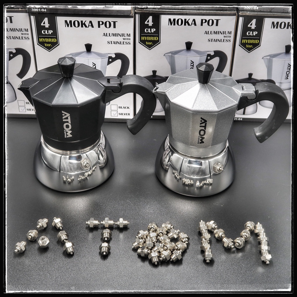 Moka Pot ATOM COFFEE รุ่น Hybrid (ไฮบริด) 4 Cup 2022 รุ่น upgrade วาล์ว ...