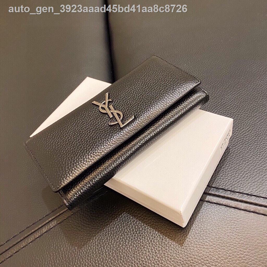 Ysl Cowhide Leather Wallet High Quality Fashion Classic Simple ...