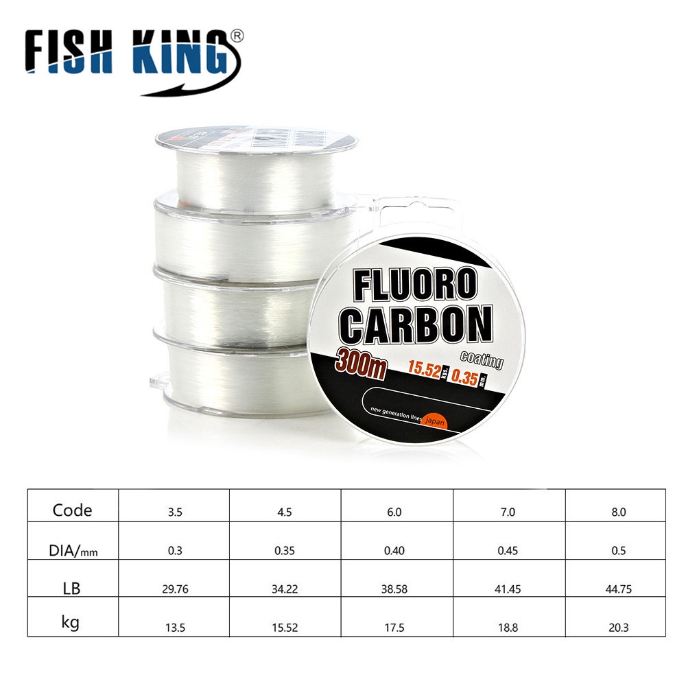 300M Fluorocarbon Coating 29.76LB-44.75LB Carbon Fiber Monofilament ...