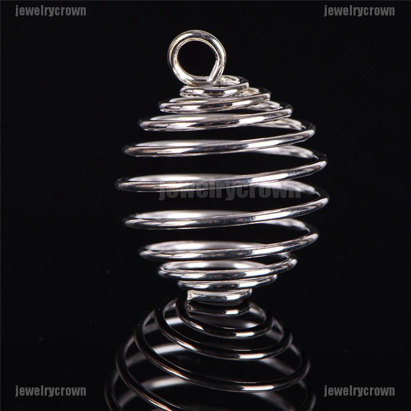 Jeweლ 30PCSSet Spiral Bead Cages Pendants Silver Plated Craft Jewelry Making DIY Gift ლlry ...