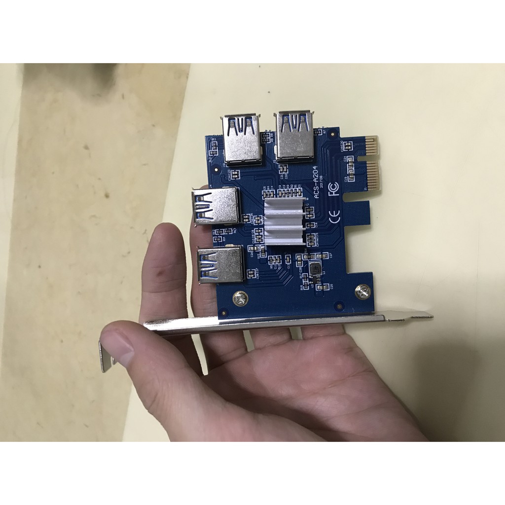 PCIe 1 to 4 Splitter PCI express 16X 4 extend slots Riser Card PCI-E 1X ...