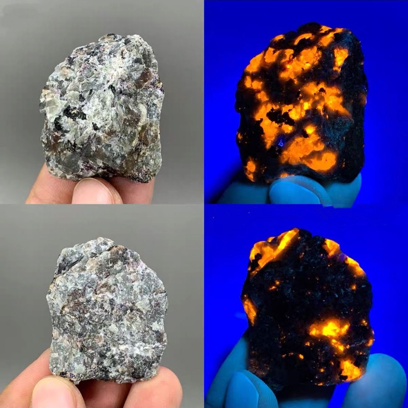 แร่Natural Flame Fire stone Syenite containing fluorescent sodalite ...