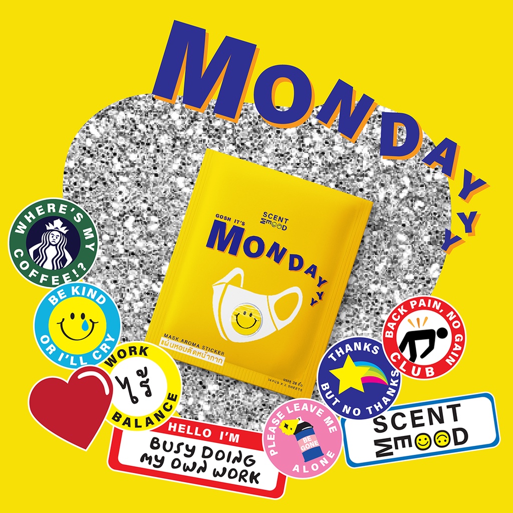 NEW DESIGN NEW SCENT แผ่นหอมติดแมสก์ สติกเกอร์หอมติดหน้ากากอนามัย Mask ...