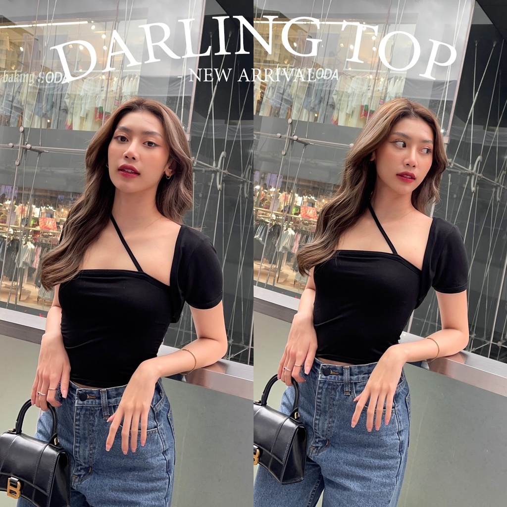 กรอกโค้ด WMFUHW ลดทันที 40.- LC178 Darling Top เสื้อครอปคาดหน้า ดีไซน์ ...