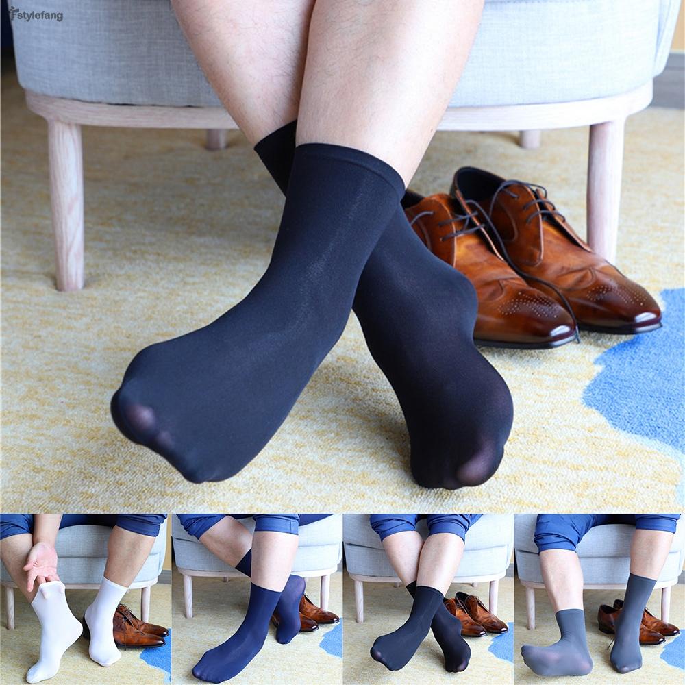STYLEF-1 Pairs Formal Gifts For Man Mid Short Silk Silky Socks Stockings Tube-STYLEF-Fashion ...