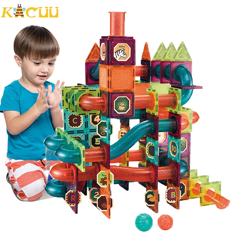 Creative Magnetic Building Blocks Toys Magnet Maze Ball Track Blocks ...