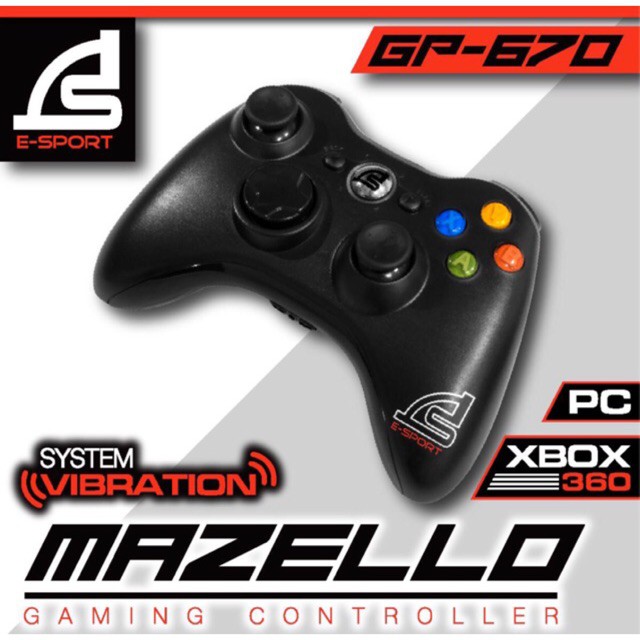 JOYSTICK (อุปกรณ์ช่วยในเกม) SIGNO GP-670 MAZELLO PC XBOX 360 (BLACK ...