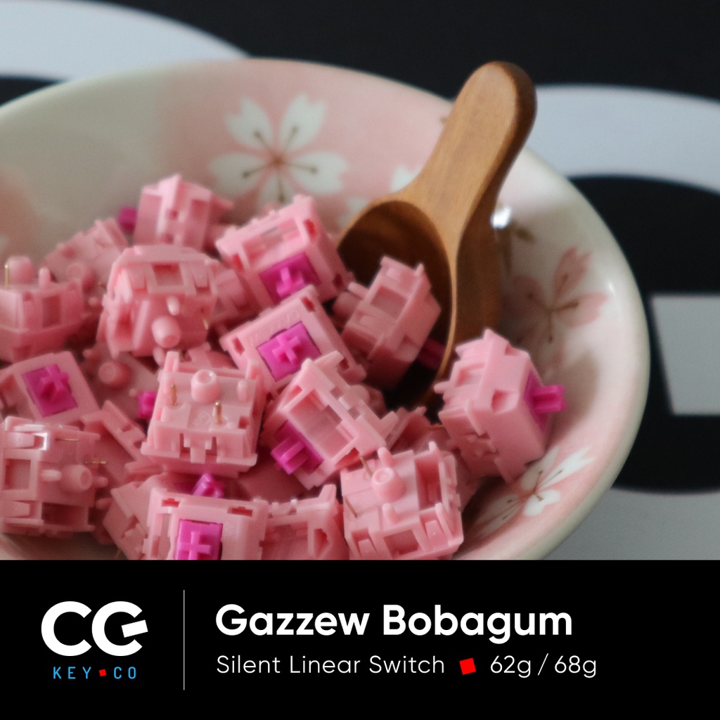 Gazzew Bobagum (Boba Gum) Slient Linear Switch สวิตช์คีย์บอร์ด เงียบ จังหวะเดียว สวิช คีบอร์ด ...